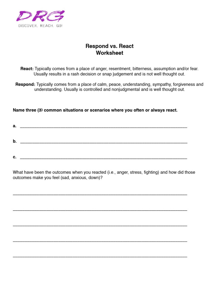 8kCbDv4TvuwOtkpQ03xw Respond Vs React Worksheet PDF | PDF | Meditation ...