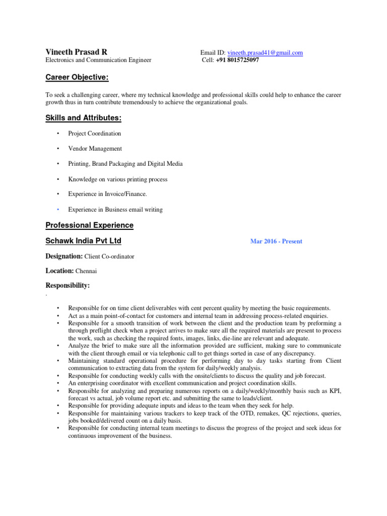 Resume - Vineeth | PDF | Computing | Information Technology Resume - Vineeth | PDF | Computing | Information Technology