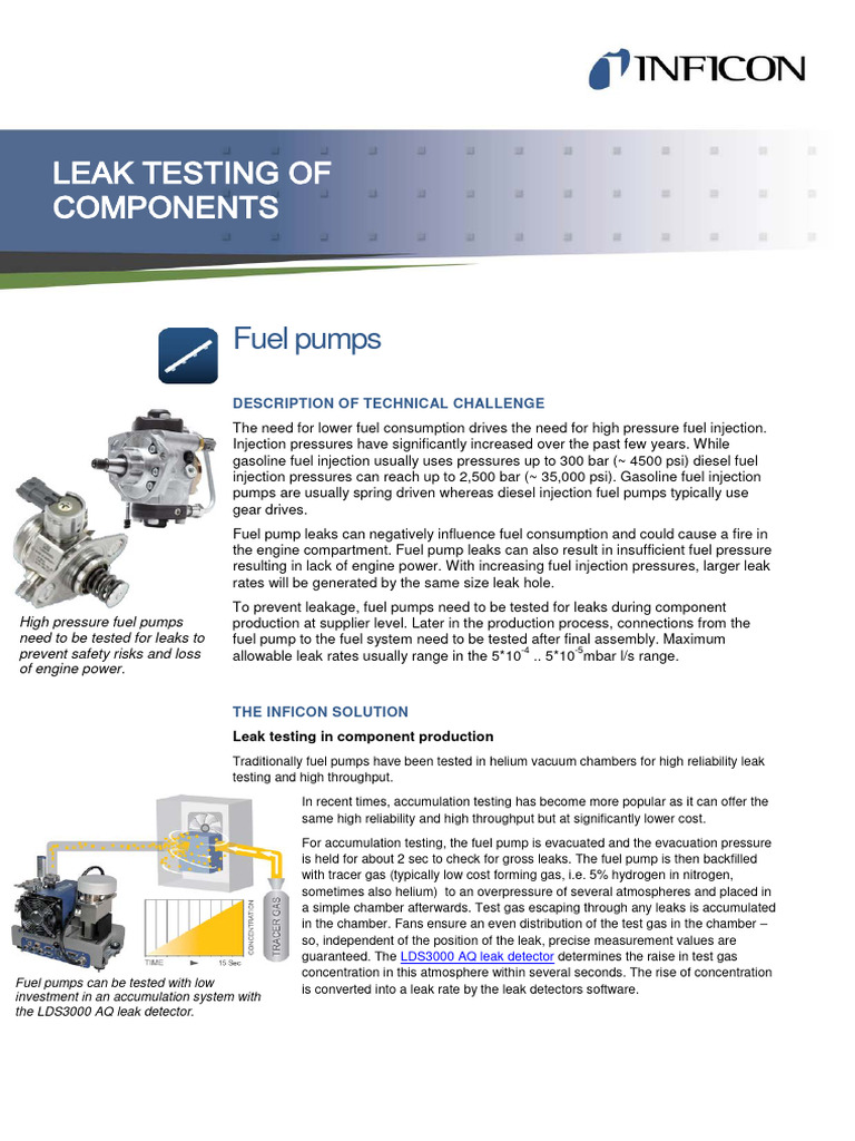Leak Testing of Fuel Pumps | PDF | Leak | Pump