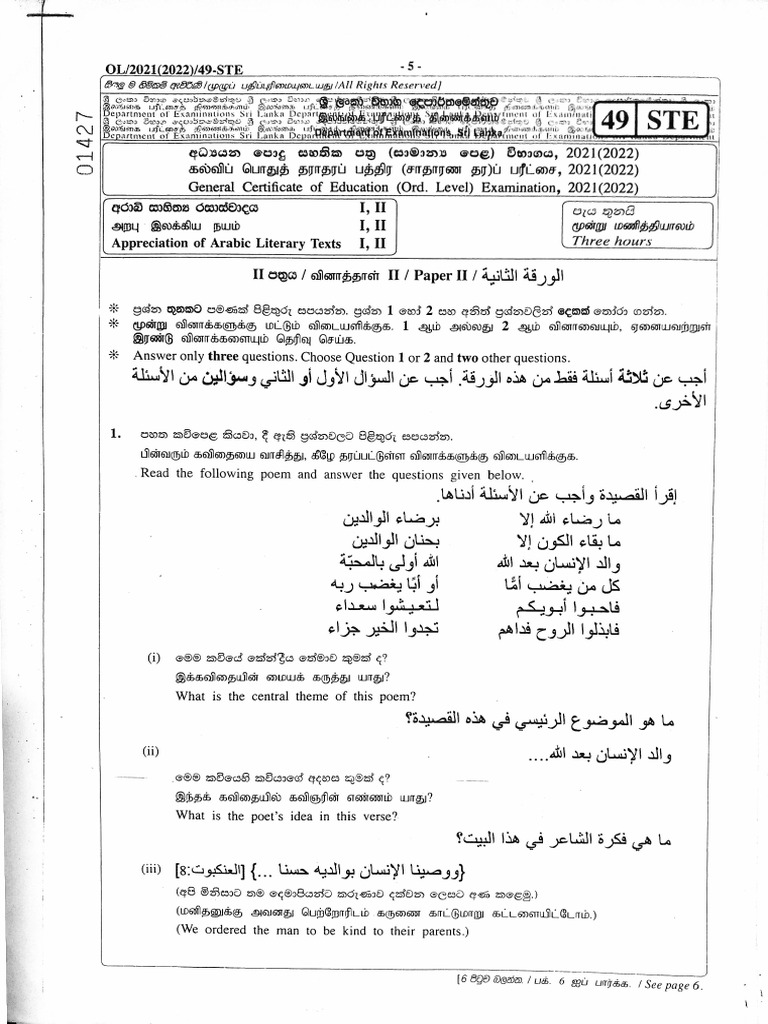 Arabic Literature Paper | PDF