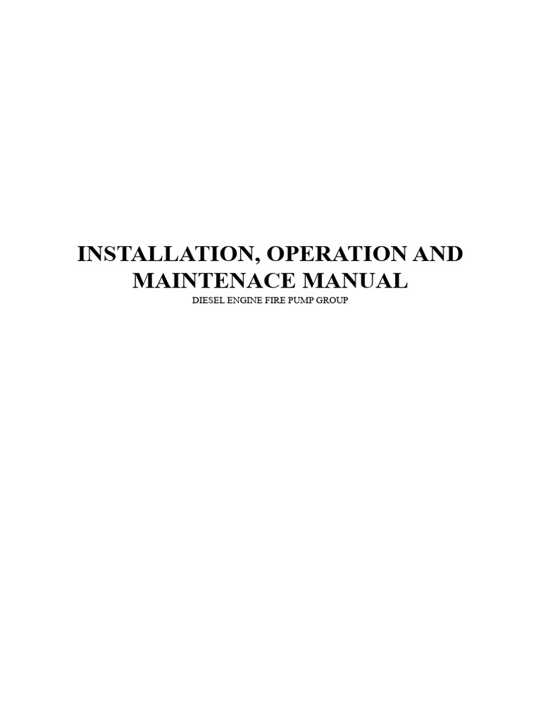 Diesel Fire Pump Equipment Manual | PDF | Diesel Engine | Pump
