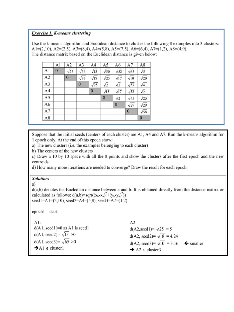 Machine Learning Notes-1 (Clustering-2) | PDF