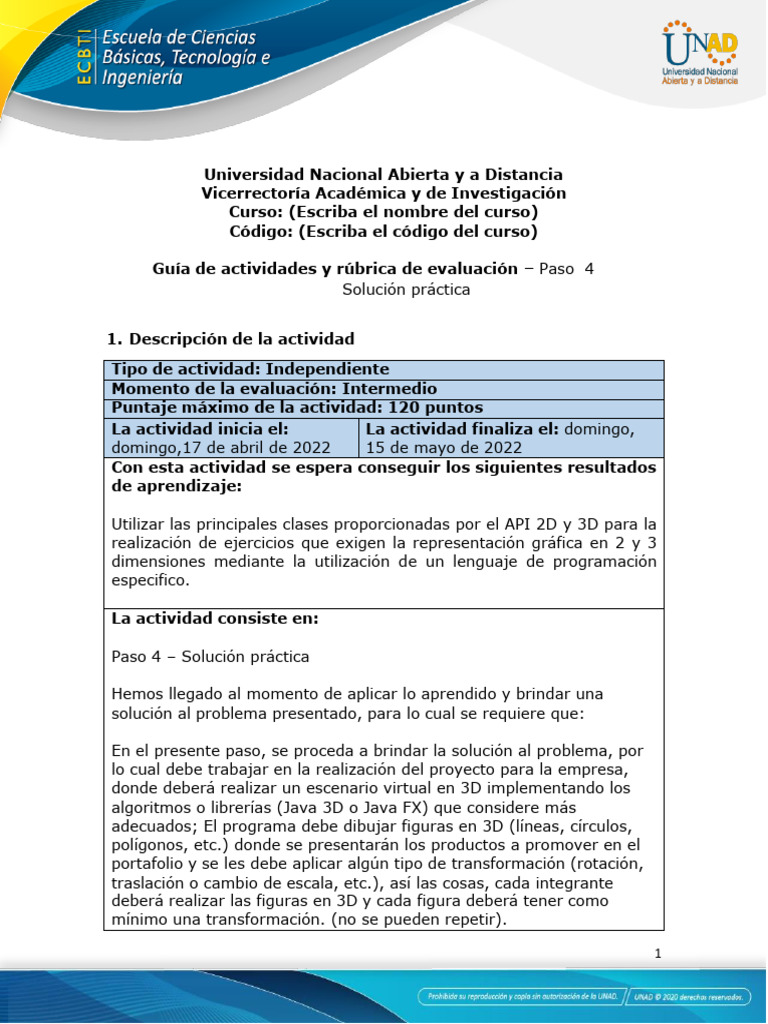 Guía de actividades y rúbrica de evaluación - Paso 4 - Solución práctica | PDF | Java (lenguaje ...
