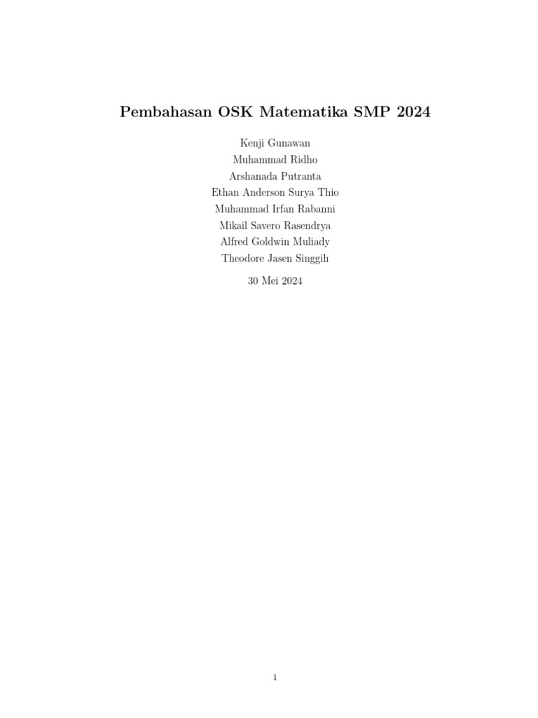 Solusi OSK SMP 2024 | PDF