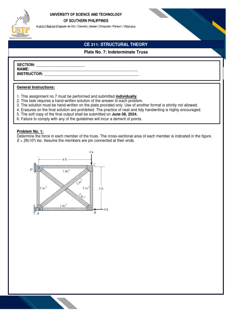 CE 311 - Plate No. 7 (SY 2023-2024) | PDF | Teaching Methods ...
