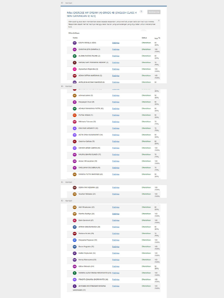 NILAI EXERCISE DREAM GRADE 4B | PDF