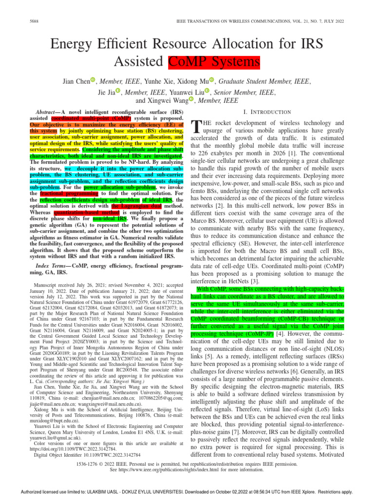 Energy Efficient Resource Allocation For IRS Assisted CoMP Systems ...