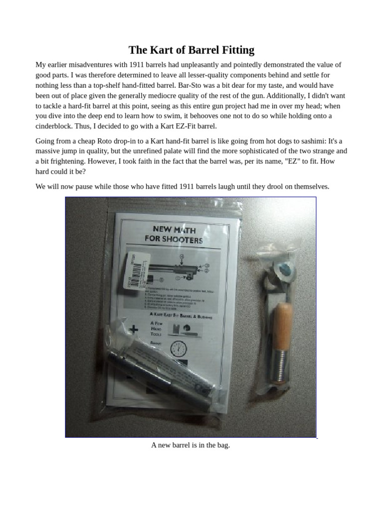 The Kart of Barrel Fitting | PDF | Firearms | Flight