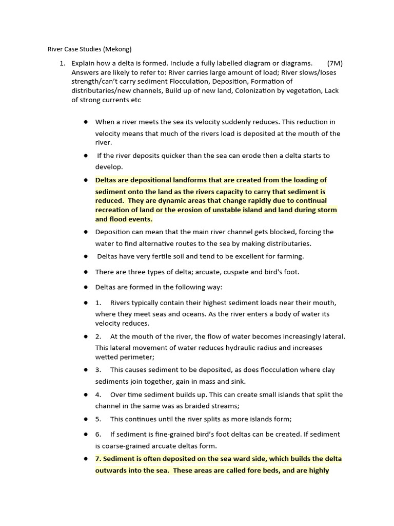 River Case Studies (10 IGCSE) | Download Free PDF | Mekong | River
