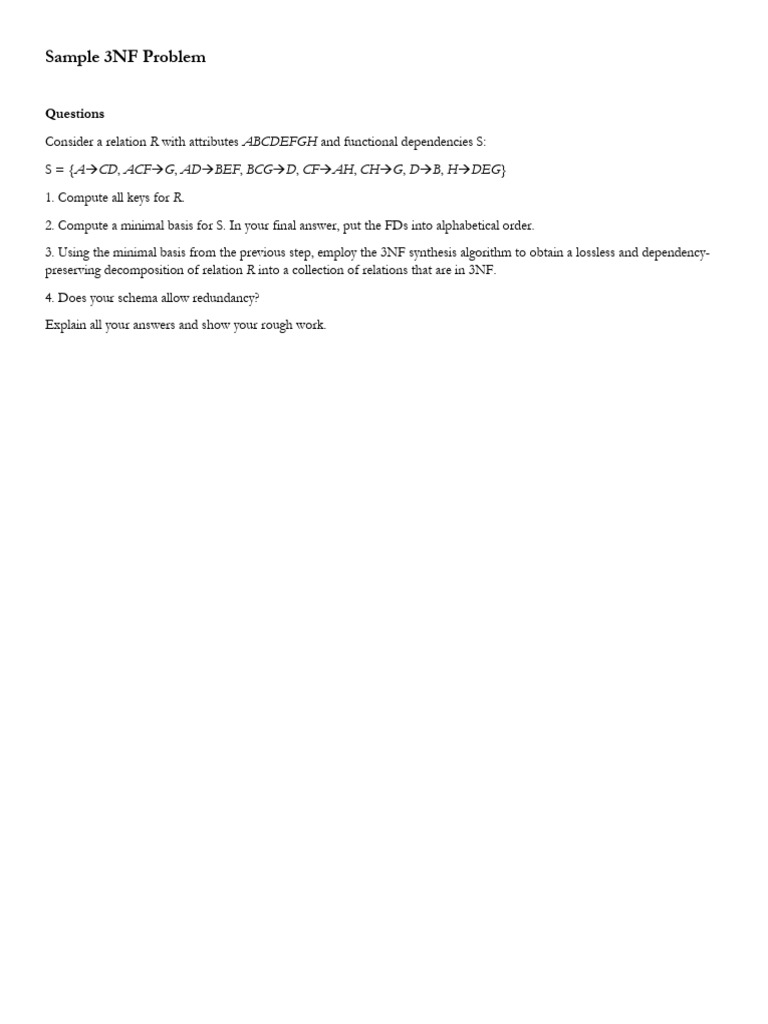 3NF Solution | PDF | Theoretical Computer Science | Algorithms