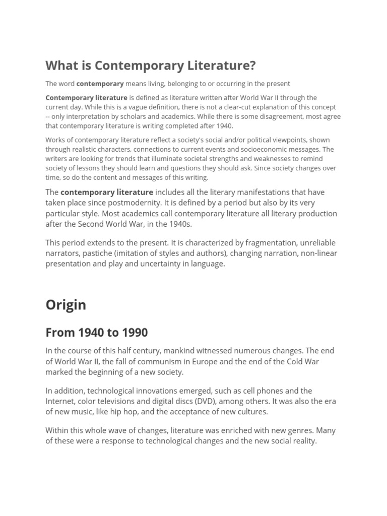 Contemporary and Popular Literature | PDF | Romance Novels | Young ...