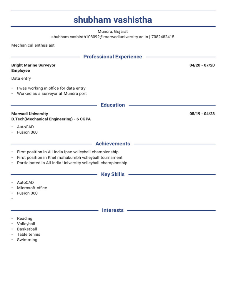 Shubham Vashistha - Resume | PDF