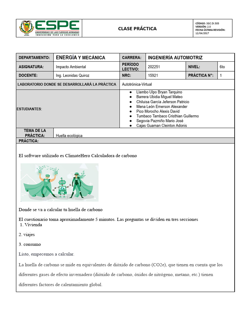 Guía de Laboratorio - Cea - 4 - 7012 | PDF | Huella de carbono ...