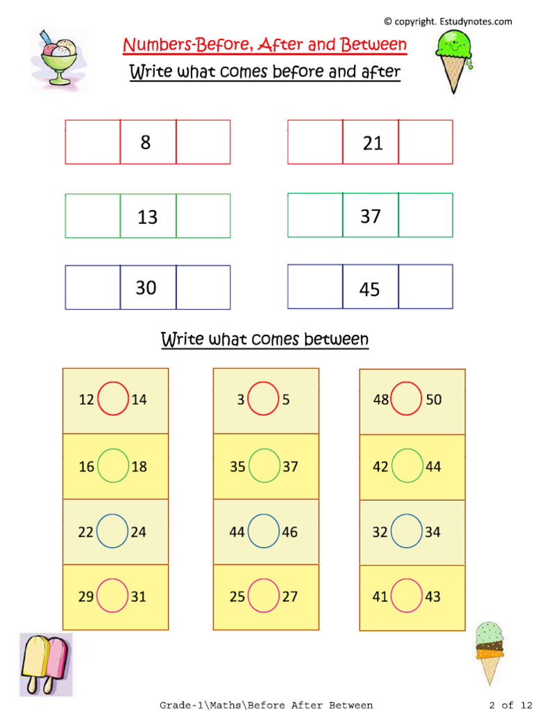 Grade 1 Maths Worksheet | PDF