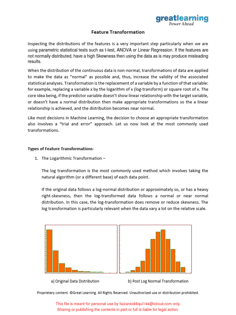 Transformation | Download Free PDF | Statistical Theory | Applied ...