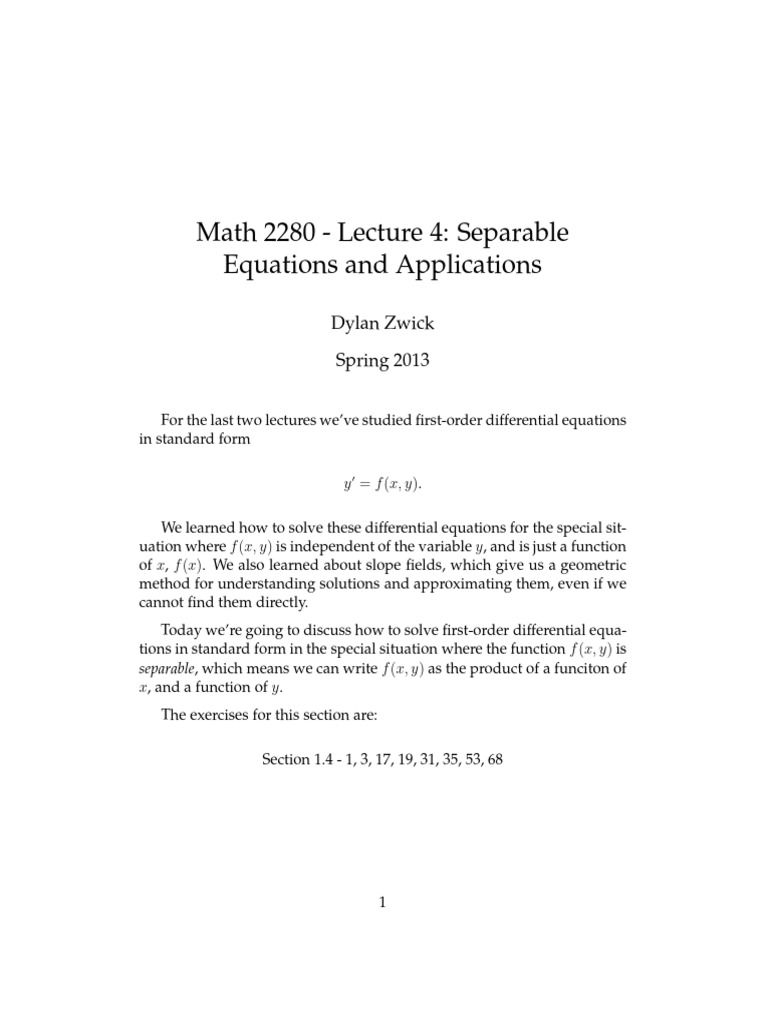 Lecture4 With Examples | PDF | Equations | Applied Mathematics