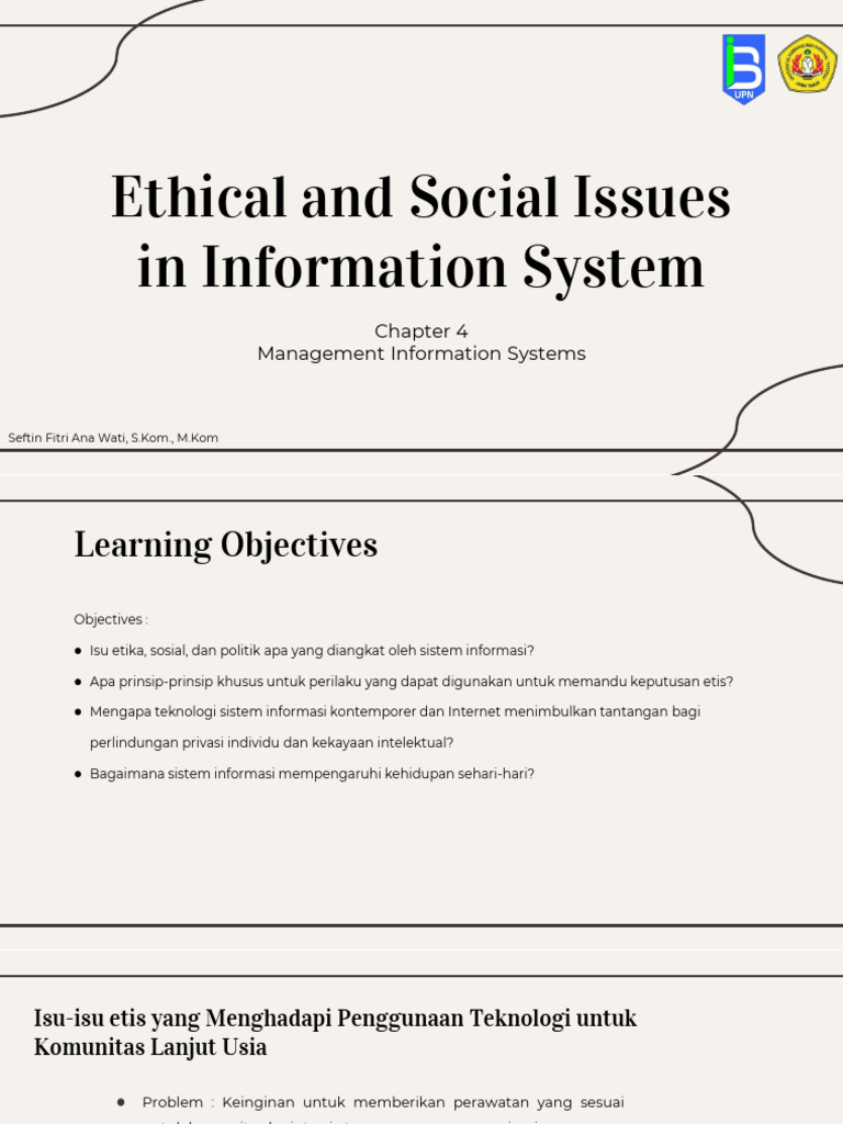 Chapter 4 - ETHICAL AND SOCIAL ISSUES IN INFORMATION SYSTEMS | PDF