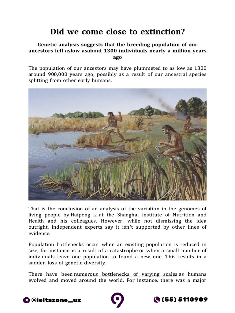 Did We Come Close To Extinction | Download Free PDF | Homo | Human