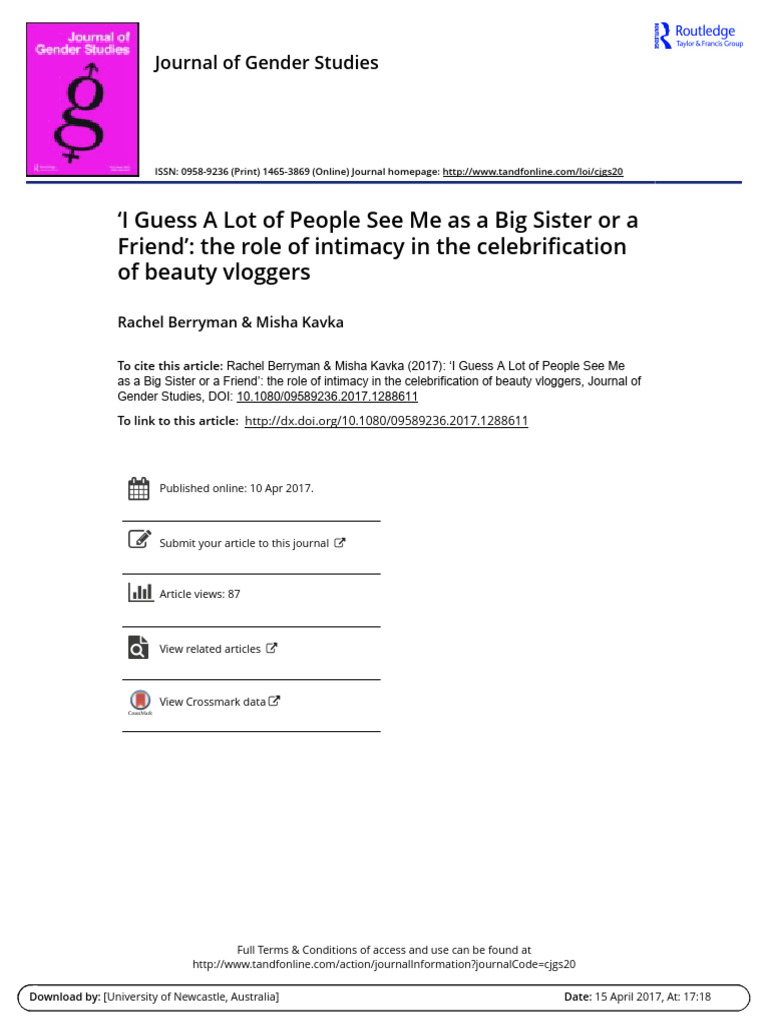 Intimacy in Beauty Vlogging: Zoe Sugg | PDF | You Tube