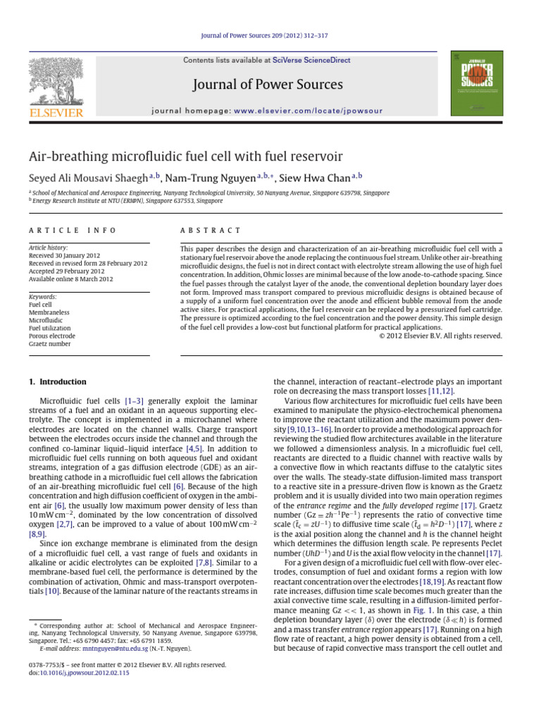 air breathing microfluidic fuel cell | PDF | Fuel Cell | Microfluidics