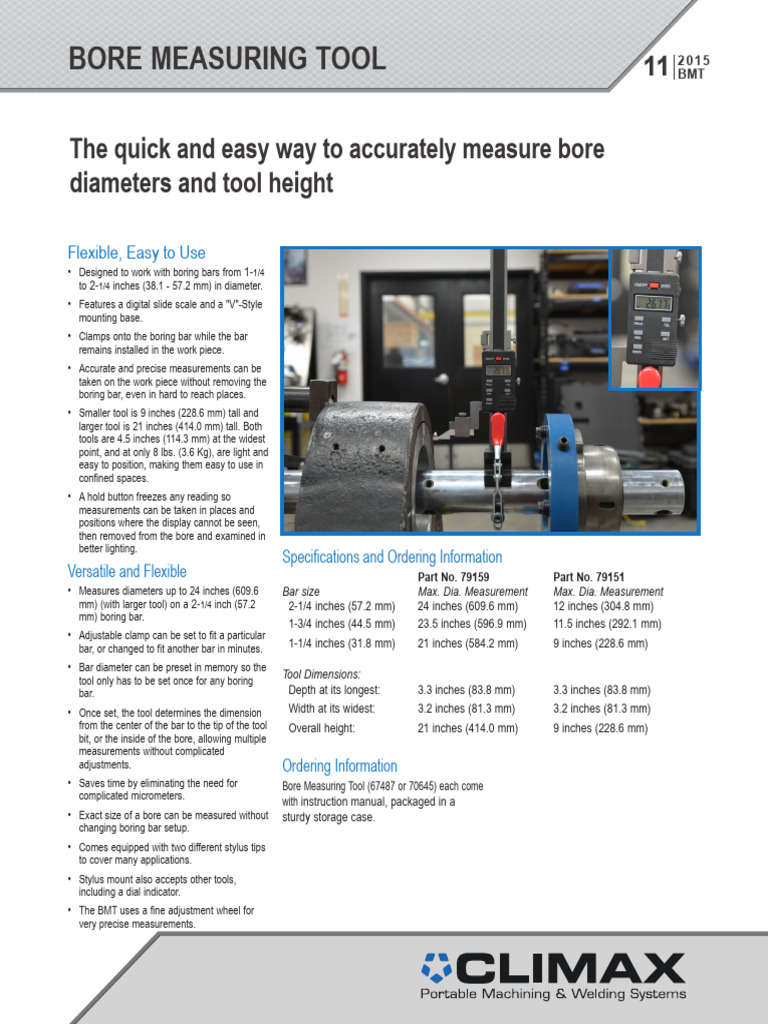 Precision Bore Measuring Tool Guide | PDF | Inch | Equipment