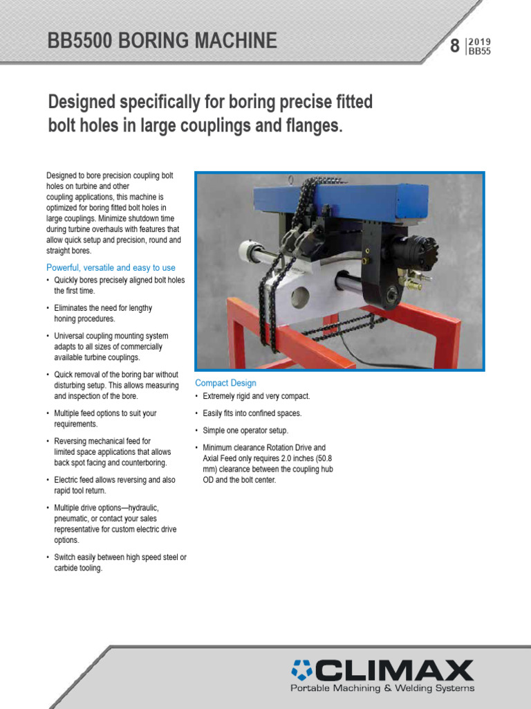BB5500 Turbine Coupling Boring Machine E | PDF | Screw | Mechanical ...