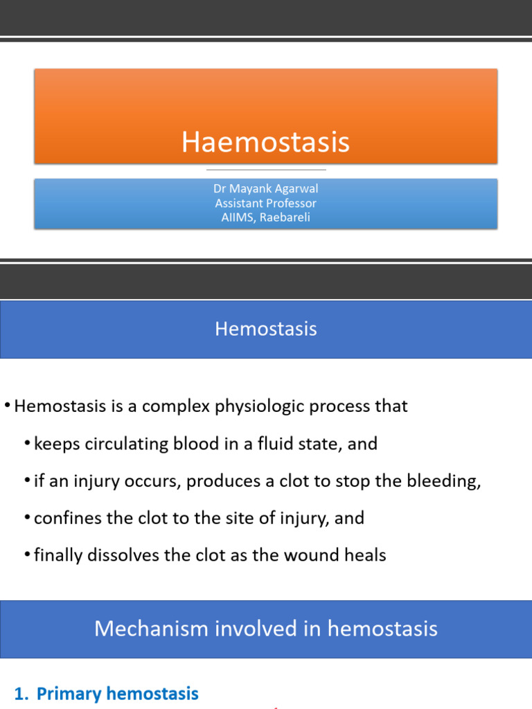Hemostasis | PDF | Coagulation | Platelet