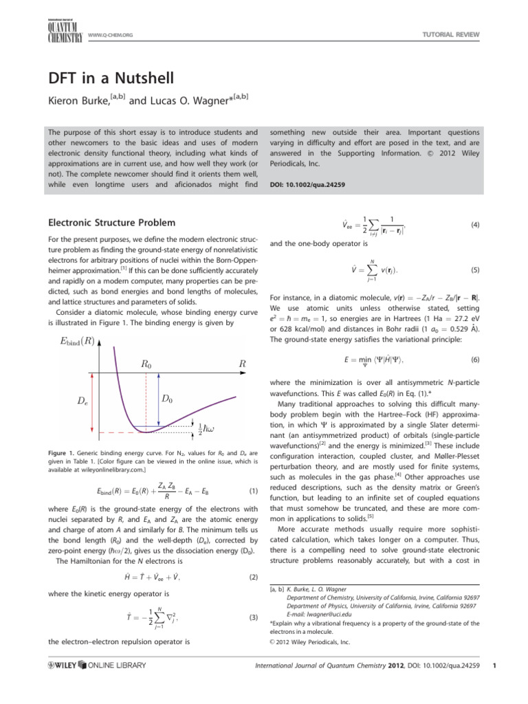 BW12 | PDF | Density Functional Theory | Quantum Chemistry