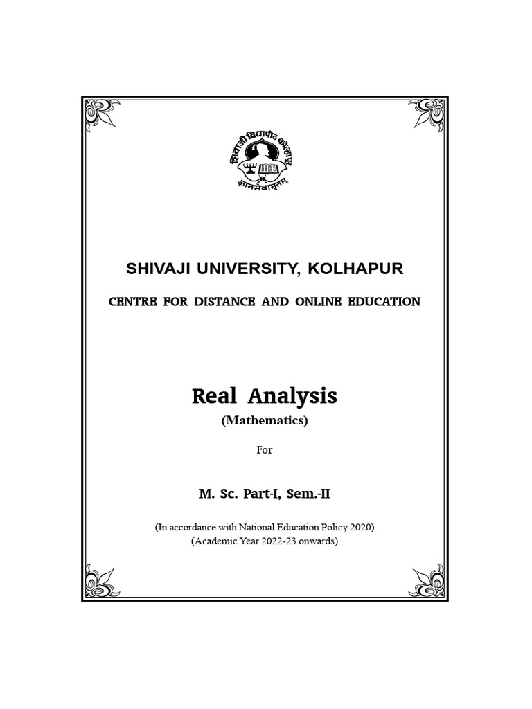 M. Sc. I Sem. II Real Analysis All | PDF | Measure (Mathematics ...