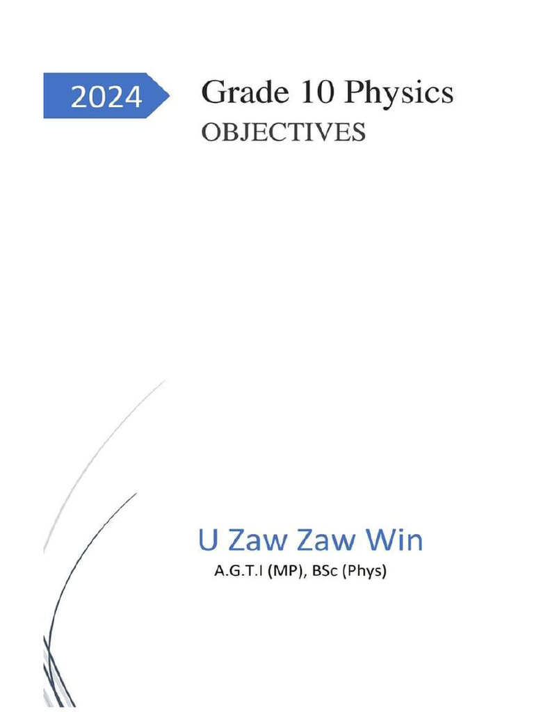 G 10 Physics Objective | PDF