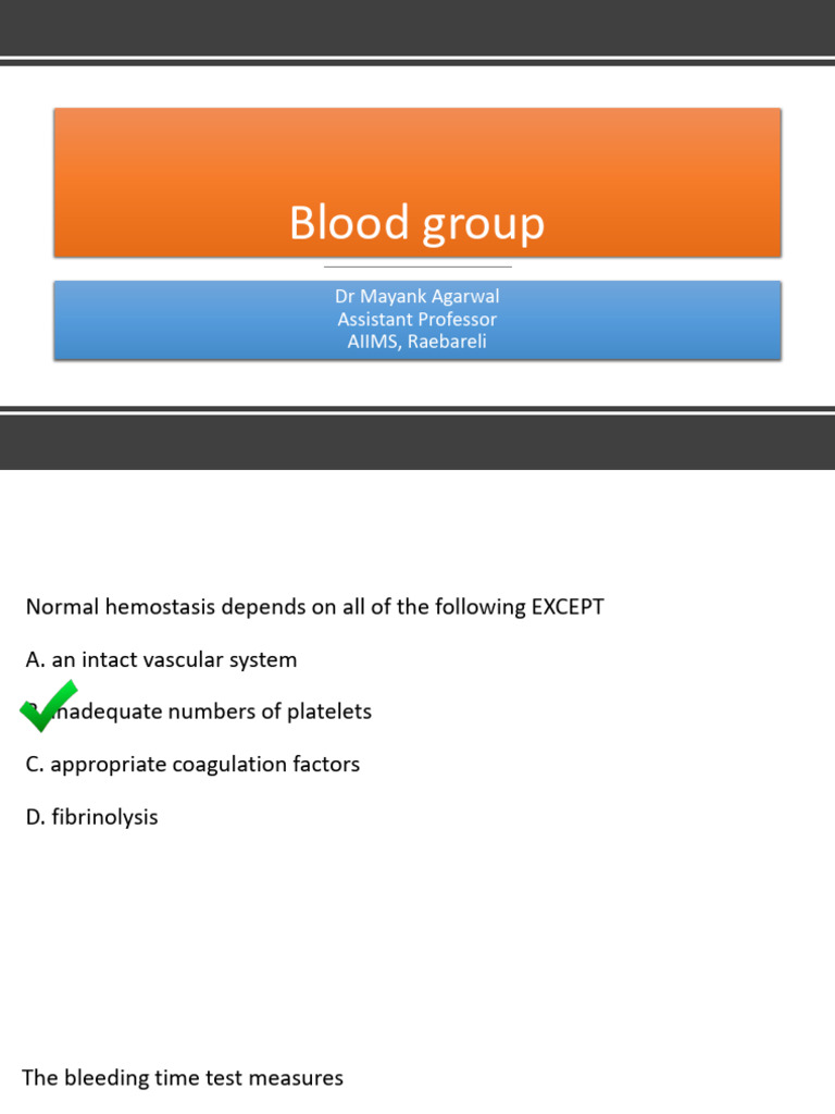 Lecture 15 and 16 Blood Group | PDF | Coagulation | Blood Type