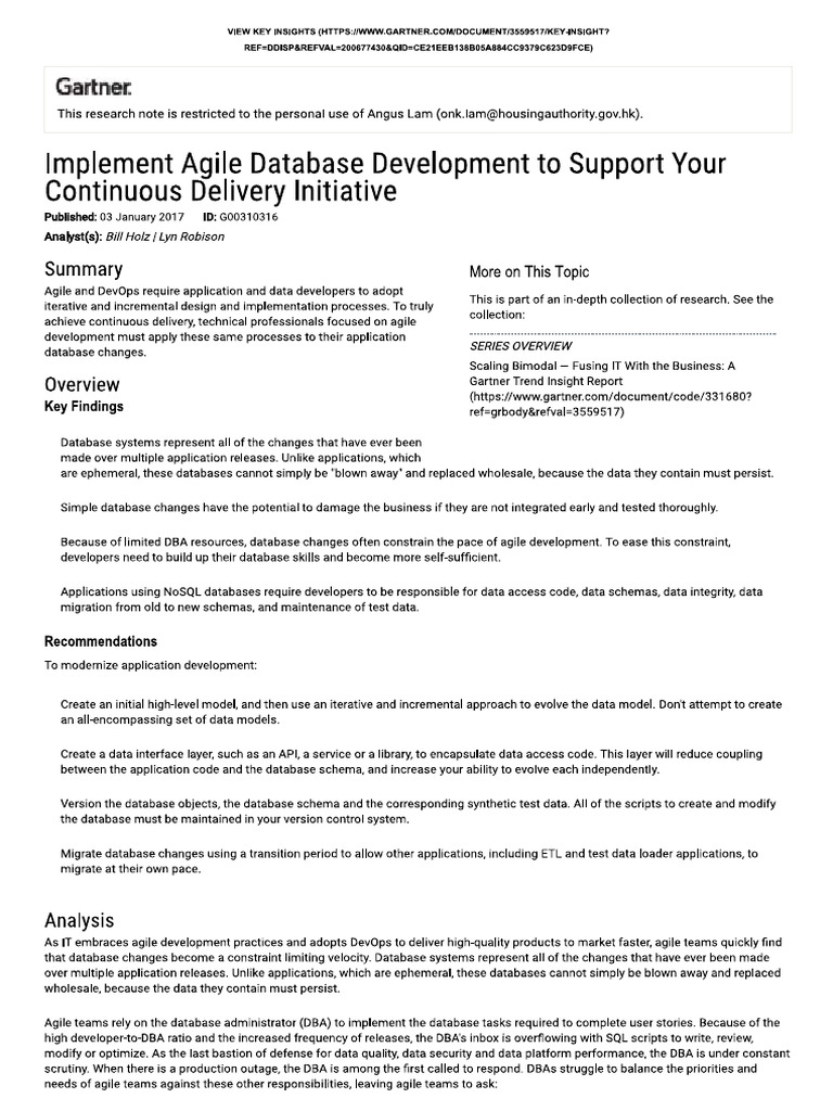 Implement Agile Database Development To.. | PDF