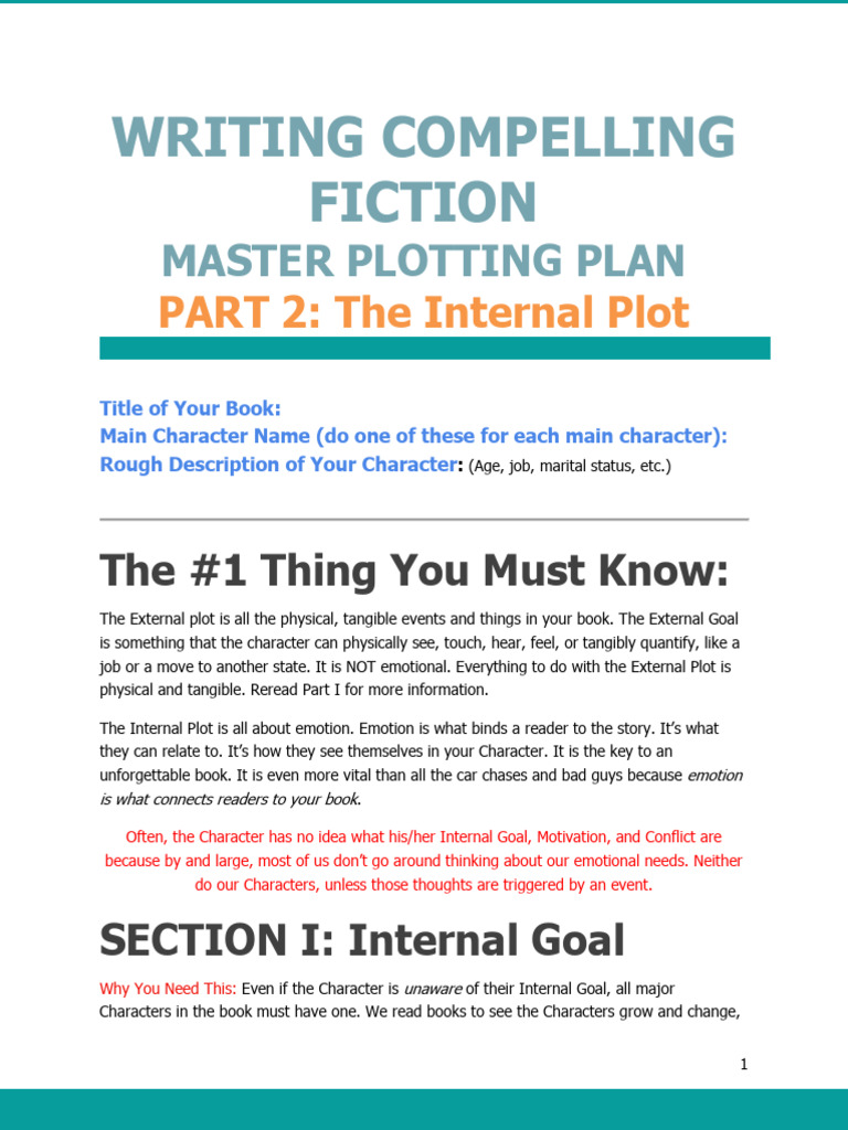 Mastering Internal Plot in Fiction Writing | PDF | Motivation ...
