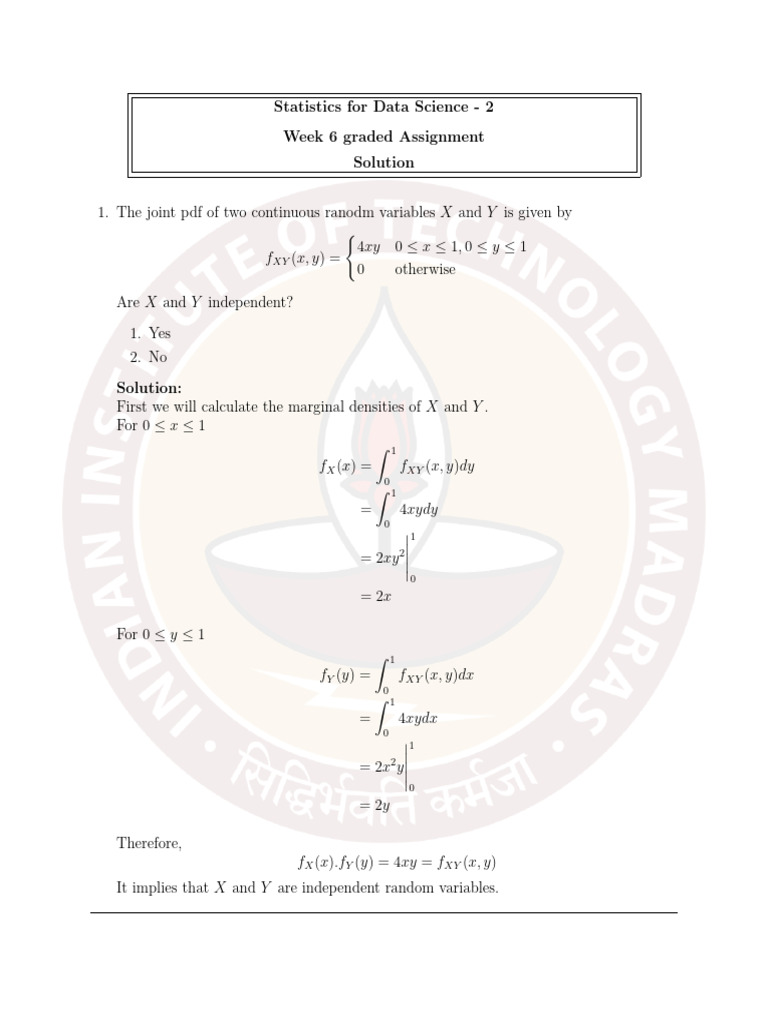 W5 Solution | Download Free PDF | Applied Mathematics | Probability