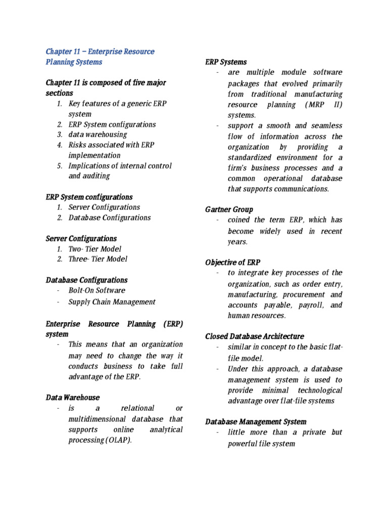 CHAPTER-11-ais | PDF | Data Warehouse | Enterprise Resource Planning