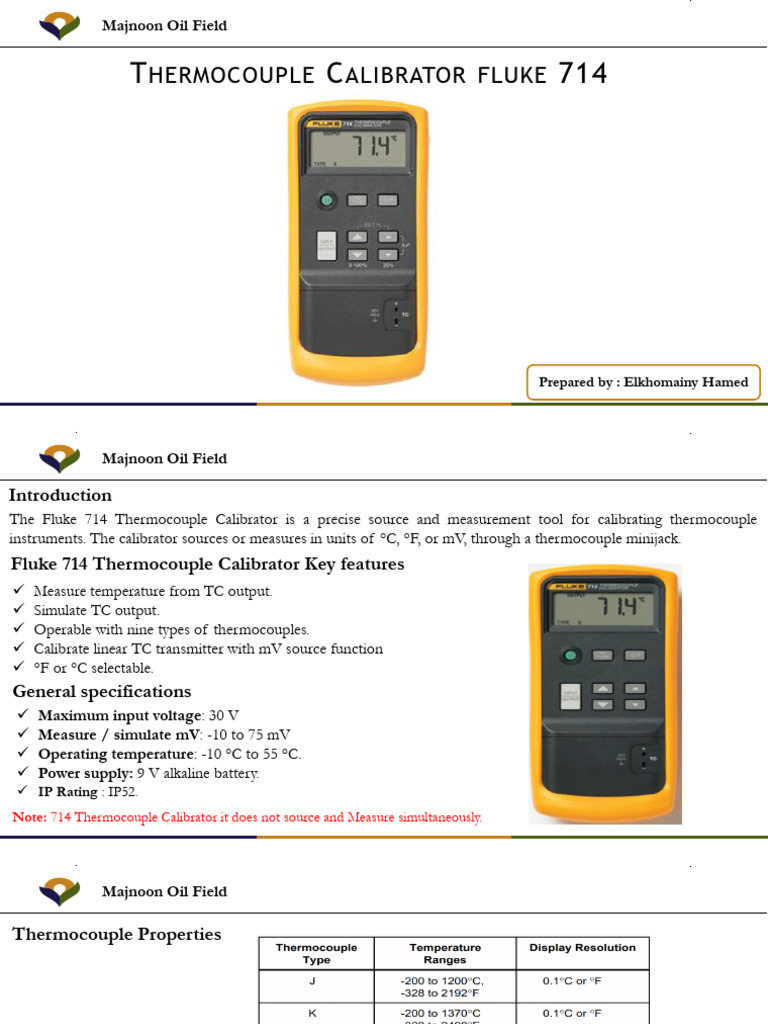Thermocouple Calibrator Fluke 714 | PDF | Home & Garden