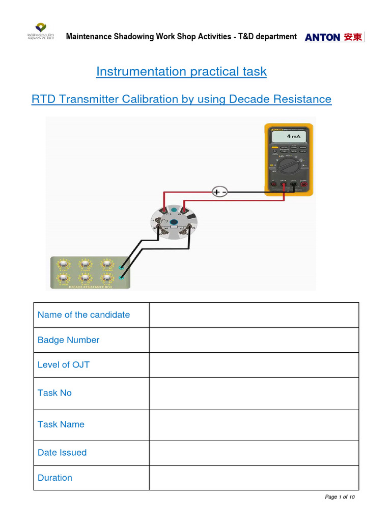RTD Transmitter Calibration Guide | PDF | Calibration | Personal ...