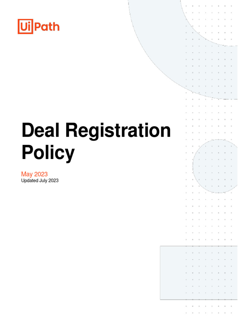 UiPath Deal Registration Guidelines | PDF | Business | Economies
