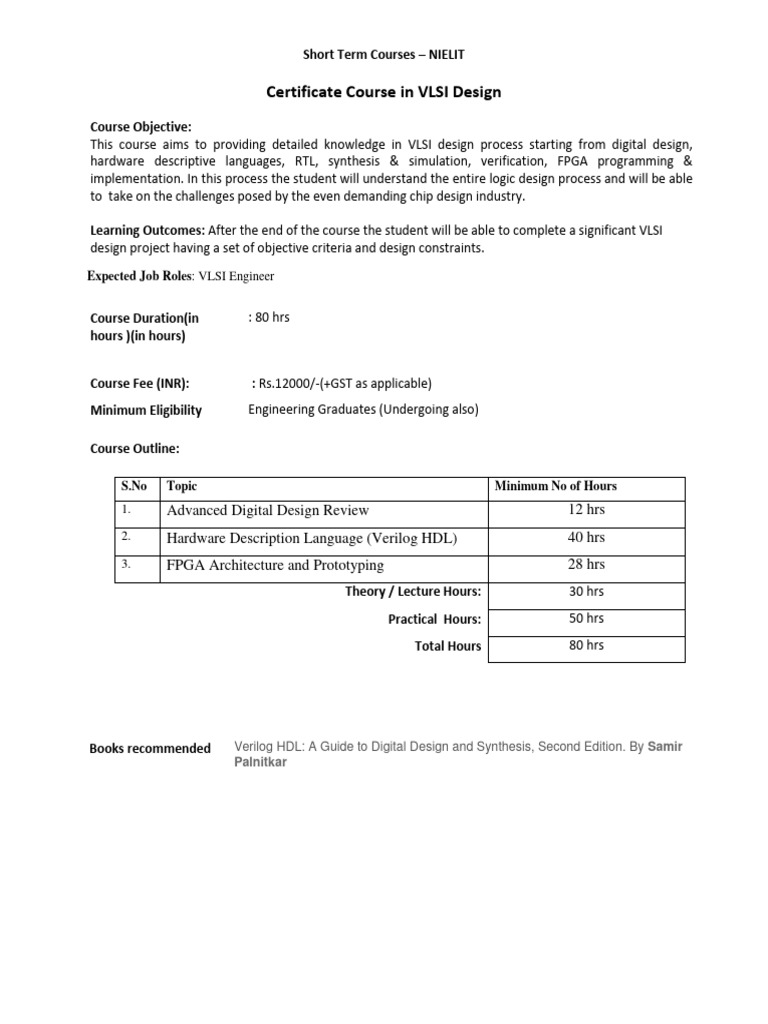 Vlsi Final Pdf Field Programmable Gate Array Hardware Description Language 