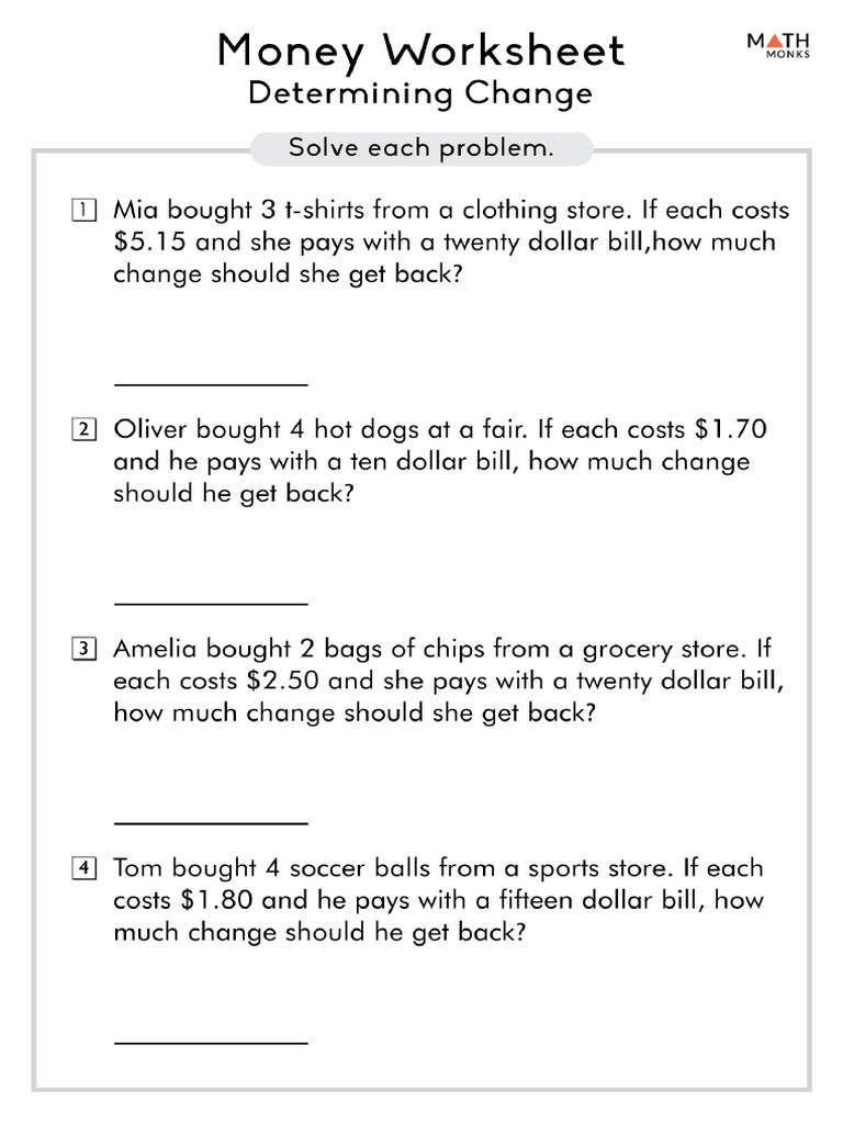 Grade 6 Money Worksheets | PDF