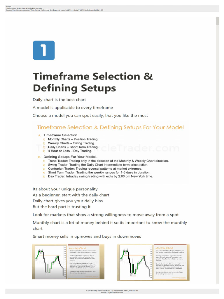 #001 - 'Timeframe Selection & Defining Setups | PDF