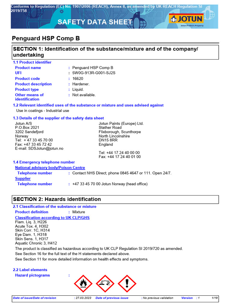 Penguard HSP ZP Comp B | PDF | Poison | Safety