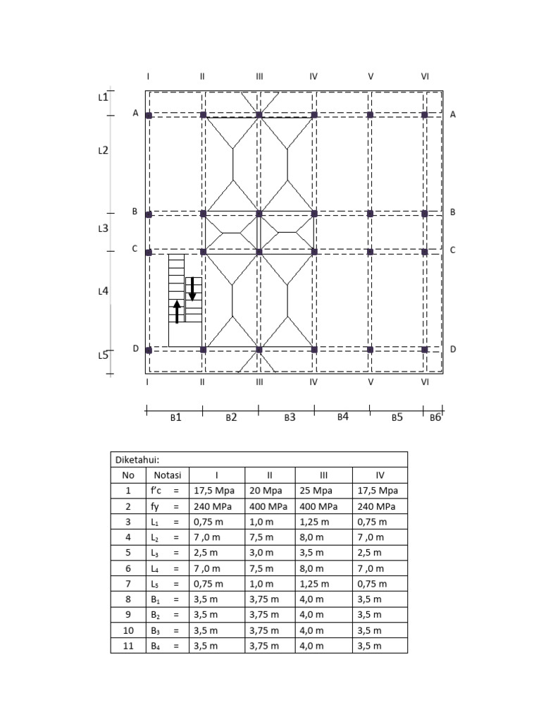 Denah Plat Lantai dan Contoh Perhitungan | PDF