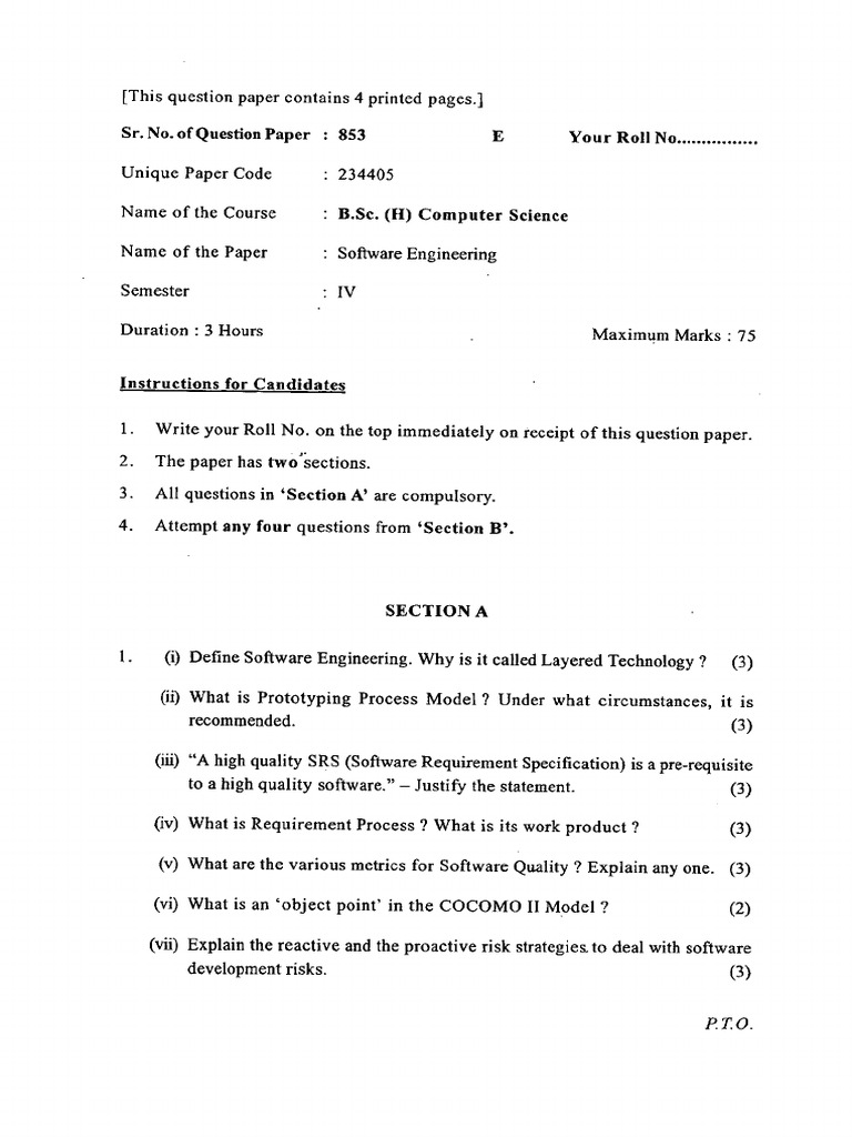 Bsc Hons Computer Science Software Engineering Sem Iv 853 Pdf 