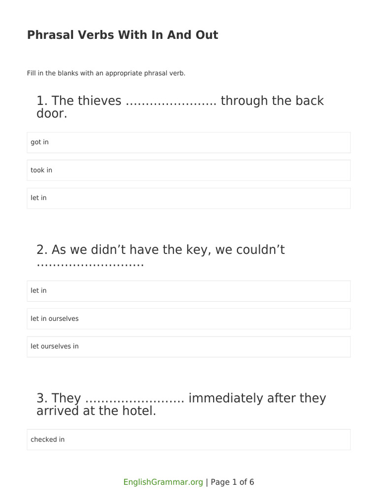 Phrasal Verbs | PDF | Syntax | Grammar