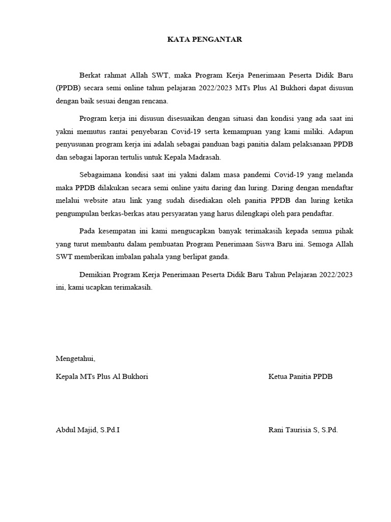 Laporan PPDB Tahun Pelajaran 2022-2023 | PDF