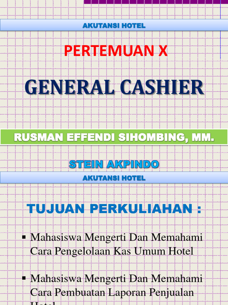 Akuntansi Hotel: Peran General Cashier | PDF