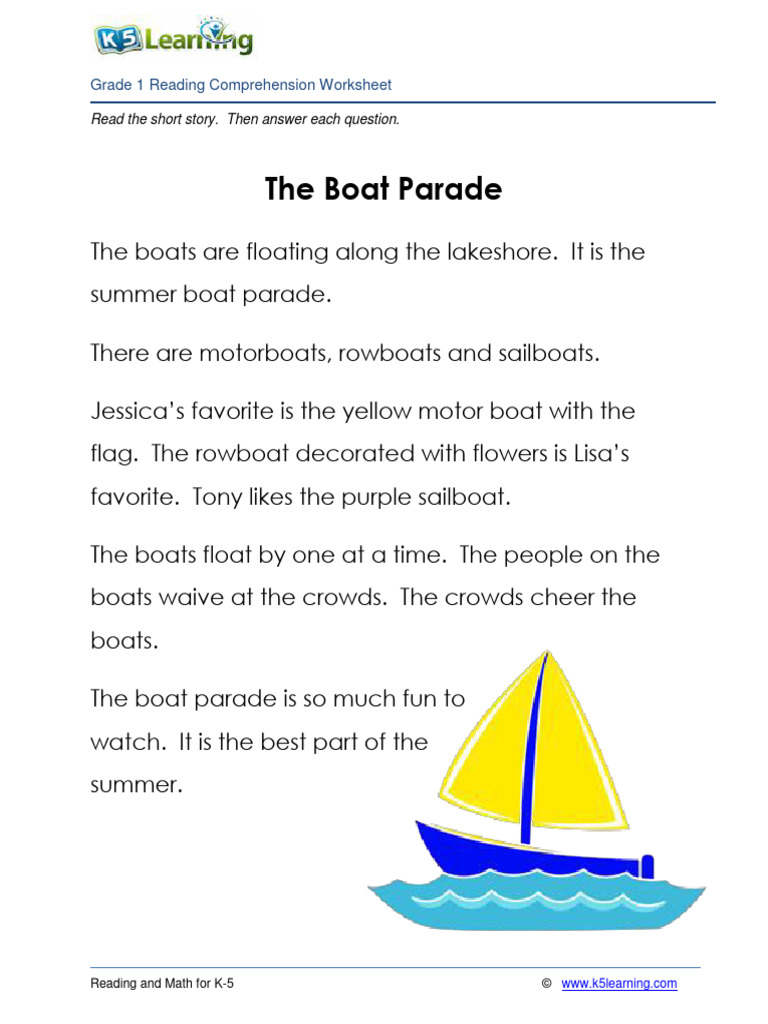 Boat Parade Reading Comprehension | PDF