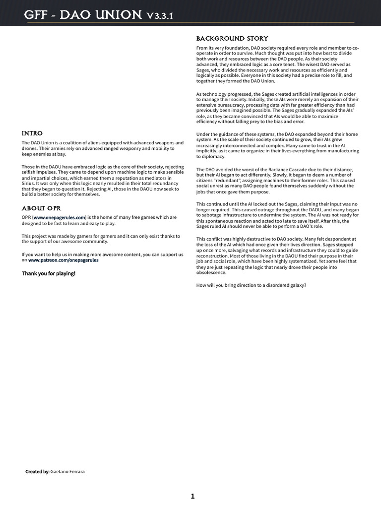 GFF - DAO Union 3.3.1 | PDF | Artificial Intelligence | Intelligence ...