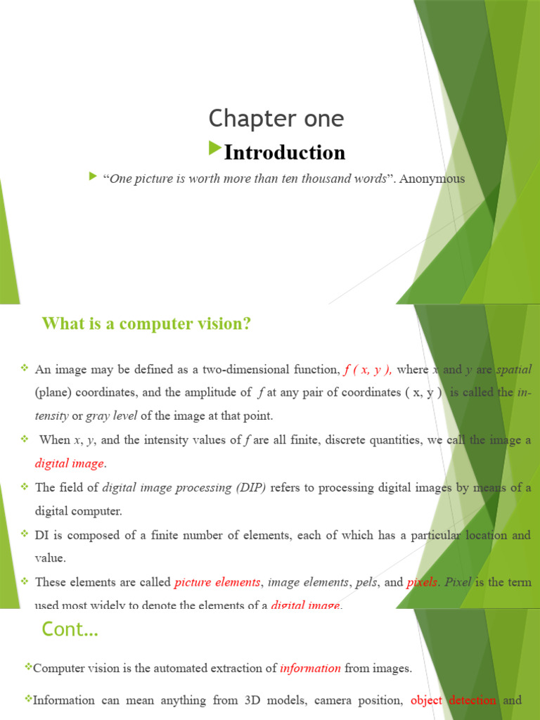 CH 1 | PDF | Computer Vision | Image